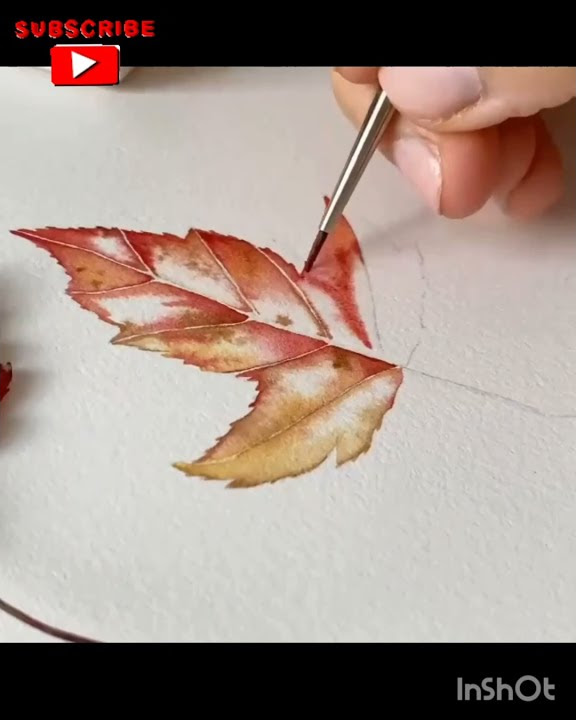 watercolor drawing ll how to draw tree leaf ll watercolor leaf #pencil ...