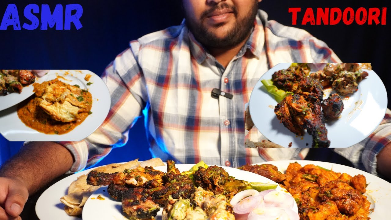 ASMR EATING TANDOORI PLATTER ,MUTTON SEEKH KEBAB,FISH TANDOORI,CHICKEN ...