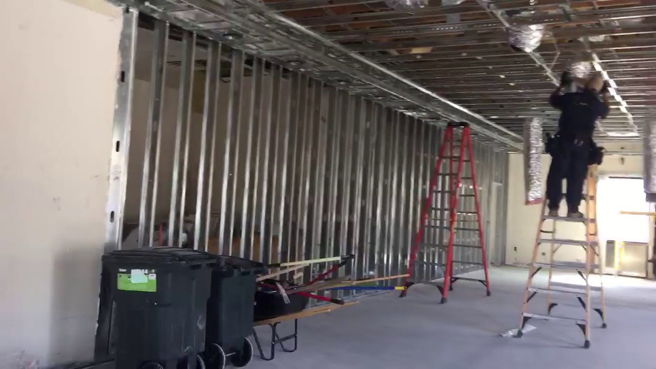 NAB Nail Bar Drywall Remodel Coming to the end! - YouTube