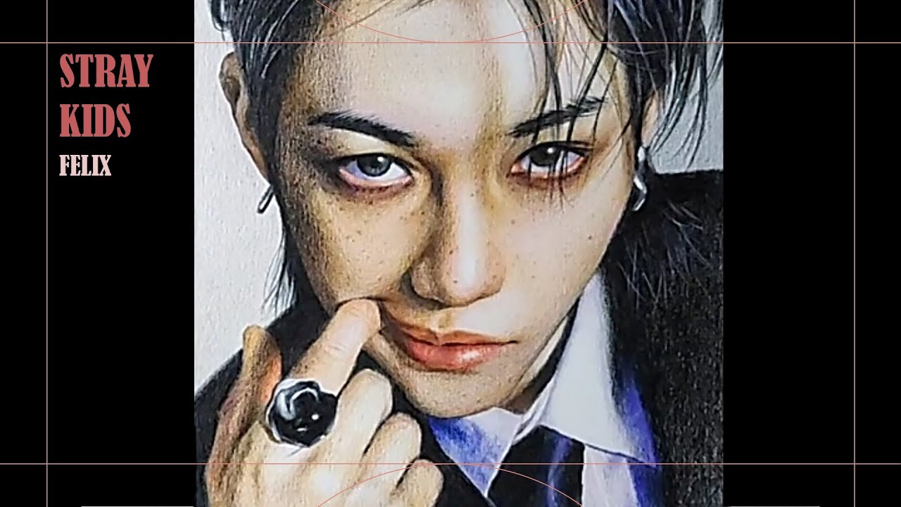 신청그림 스키즈 필릭스 STRAYKIDS FELIX PORTRAIT FANART - YouTube