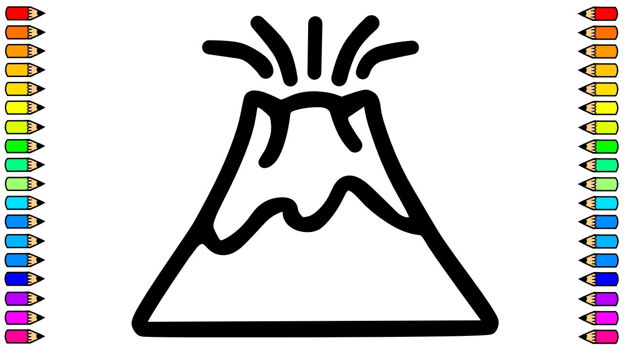 Cómo dibujar un VOLCAN 🌋🌋/ Dibujo de VOLCAN paso a paso / Dibujos para ...