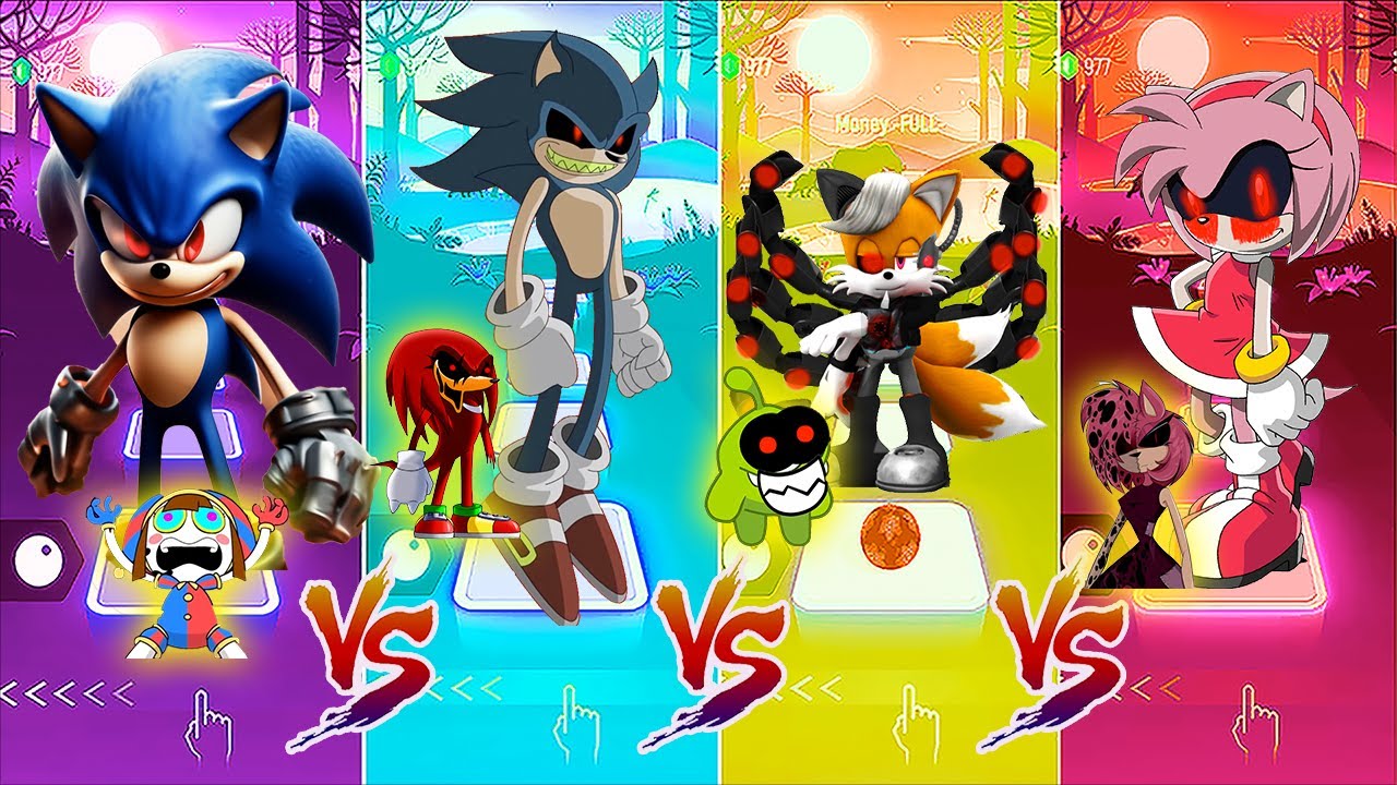 Sonic EXE vs Pomni Monster vs Scary Sonic EXE vs Knuckles EXE vs Tails ...
