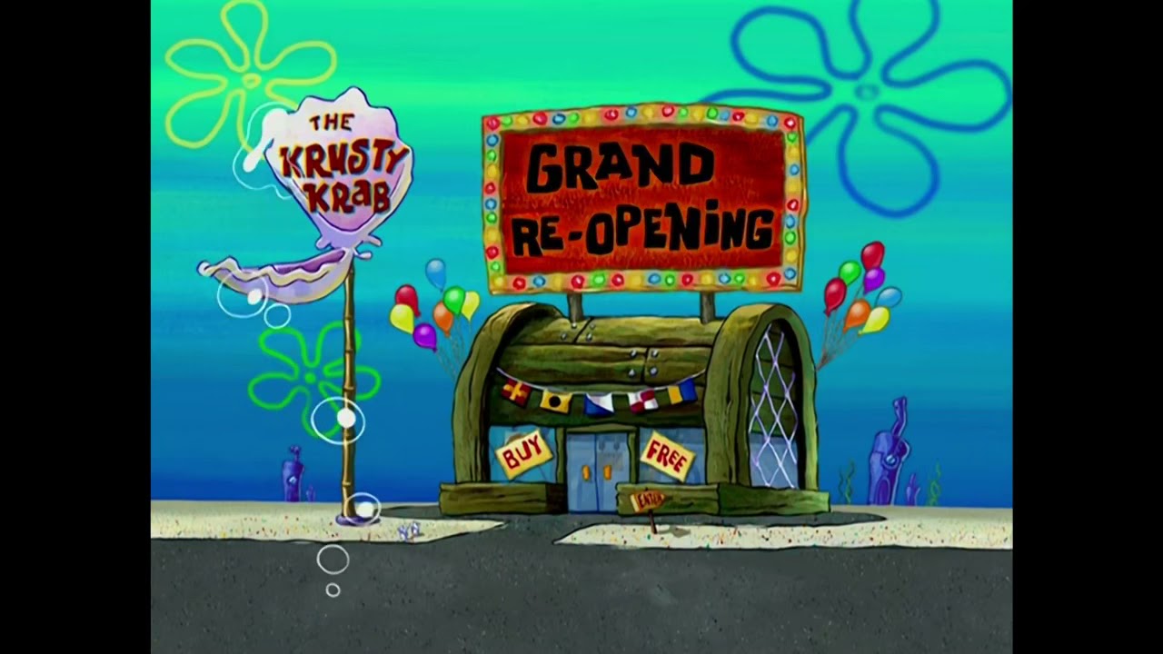 Krusty Krabs' Grand Re-Opening for 10 Hours - YouTube