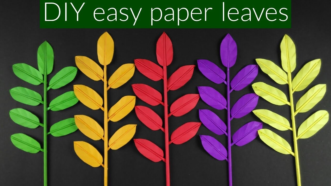 Paper Leaves | Paper Crafts | Paper Leaf | Paper Leaves Making - YouTube