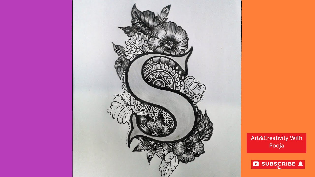 Name Letter Drawing || S Name Drawing || Letter Drawing - YouTube