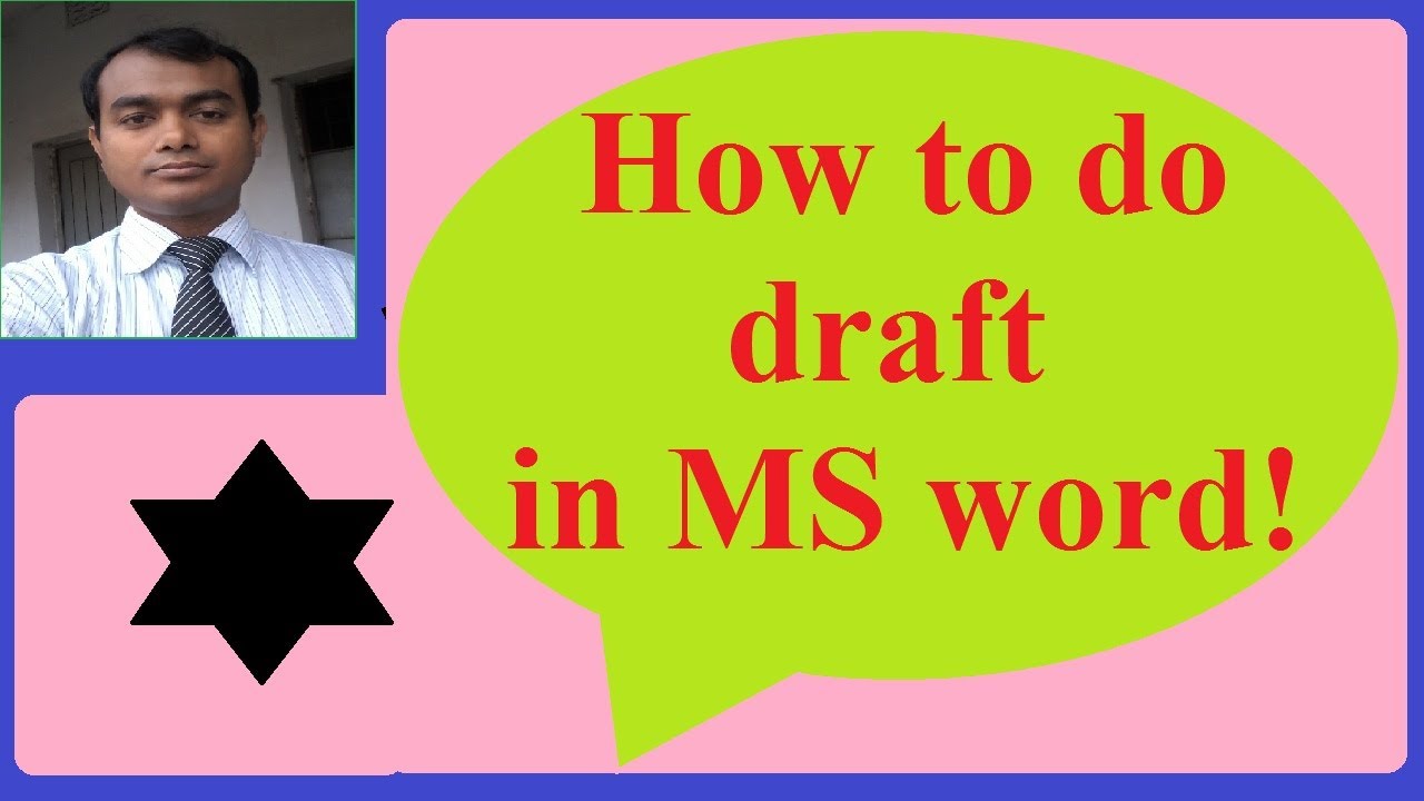 How to do draft in MS word! - YouTube