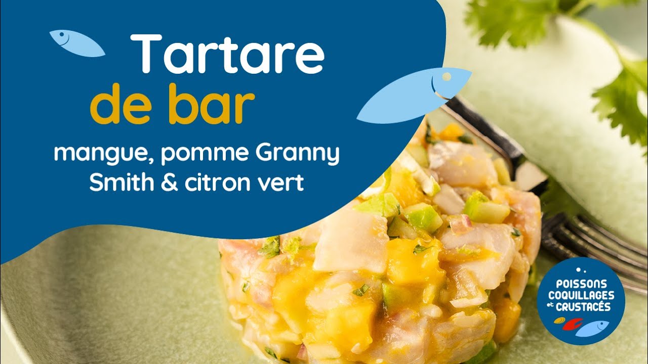 Recette : Tartare de bar mangue pomme granny et citron vert - YouTube