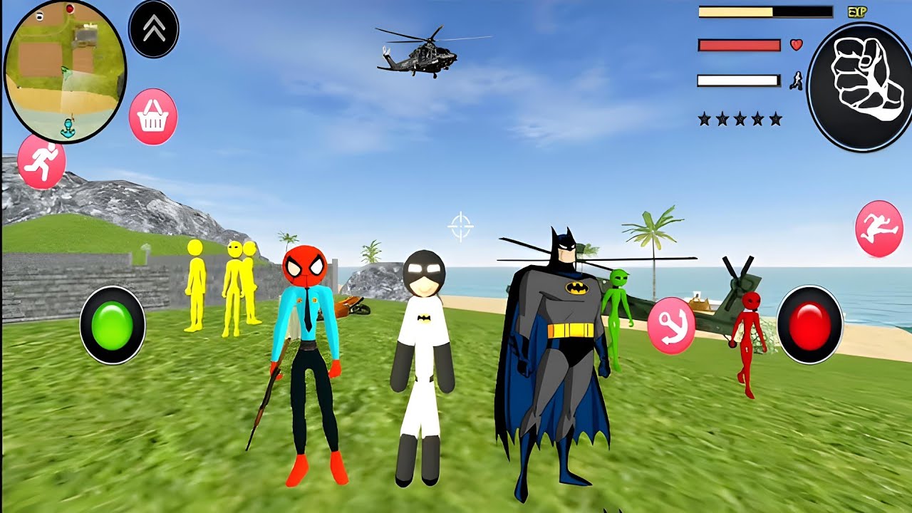 Batman Stickman Game Rope Bat Man Gangstar Crime City Part #48 New ...