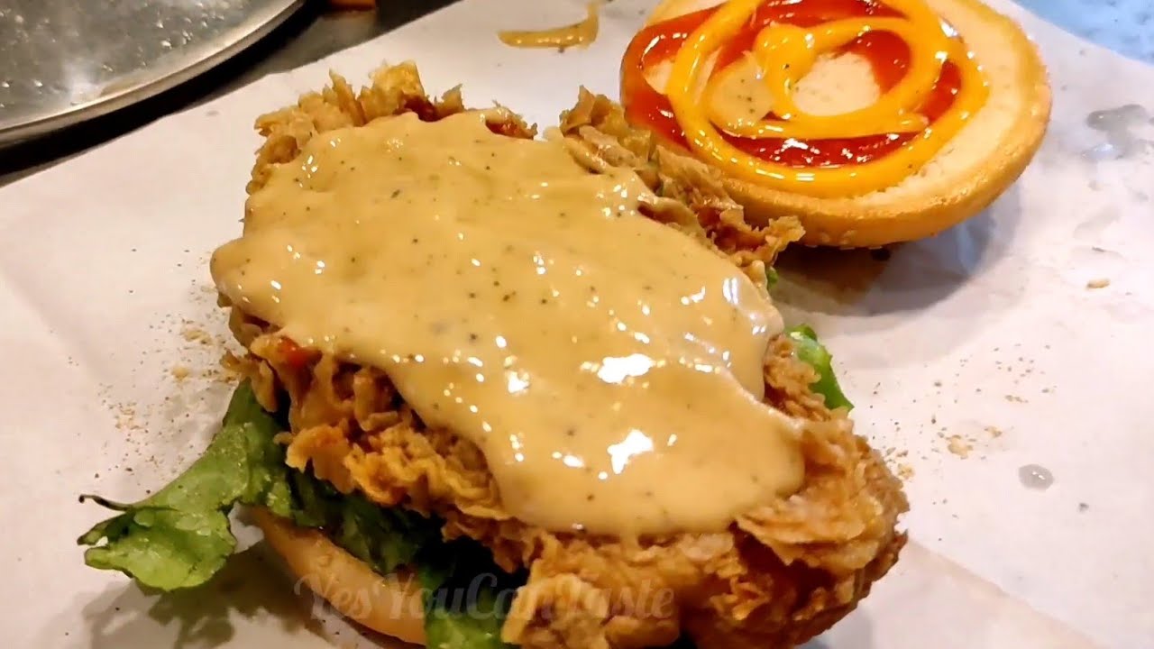 Full Cheesy Zinger Burger | by Frenchies | YesYouCanTaste - YouTube