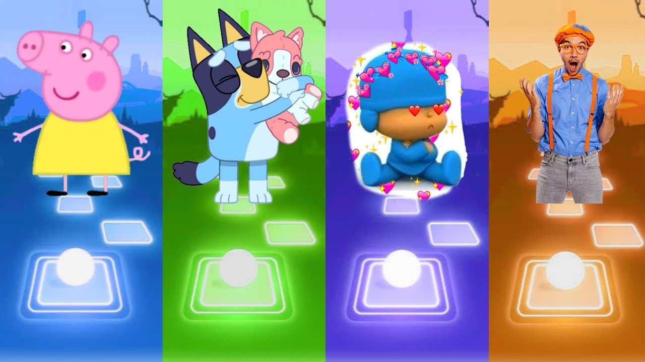 Peppa pig 🆚 Bluey Bingo 🆚 Pocoyo 🆚 Blippi Who Is Best 🎯😎 - YouTube