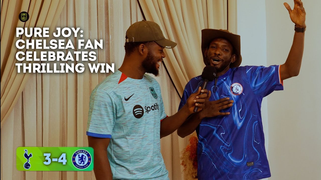 Pure Joy Chelsea Fan Celebrates Thrilling 4 3 Win Against Spurs! - YouTube