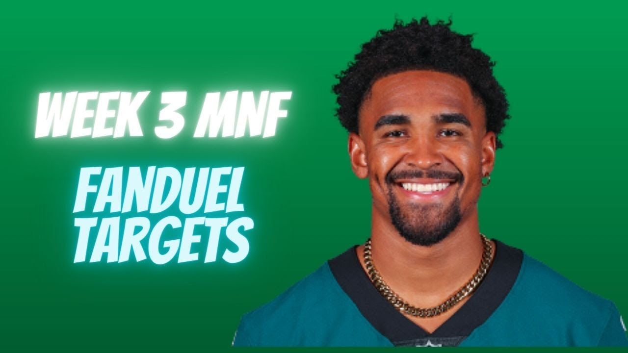 Week 3 MNF 2 Game DFS Fanduel Target - YouTube
