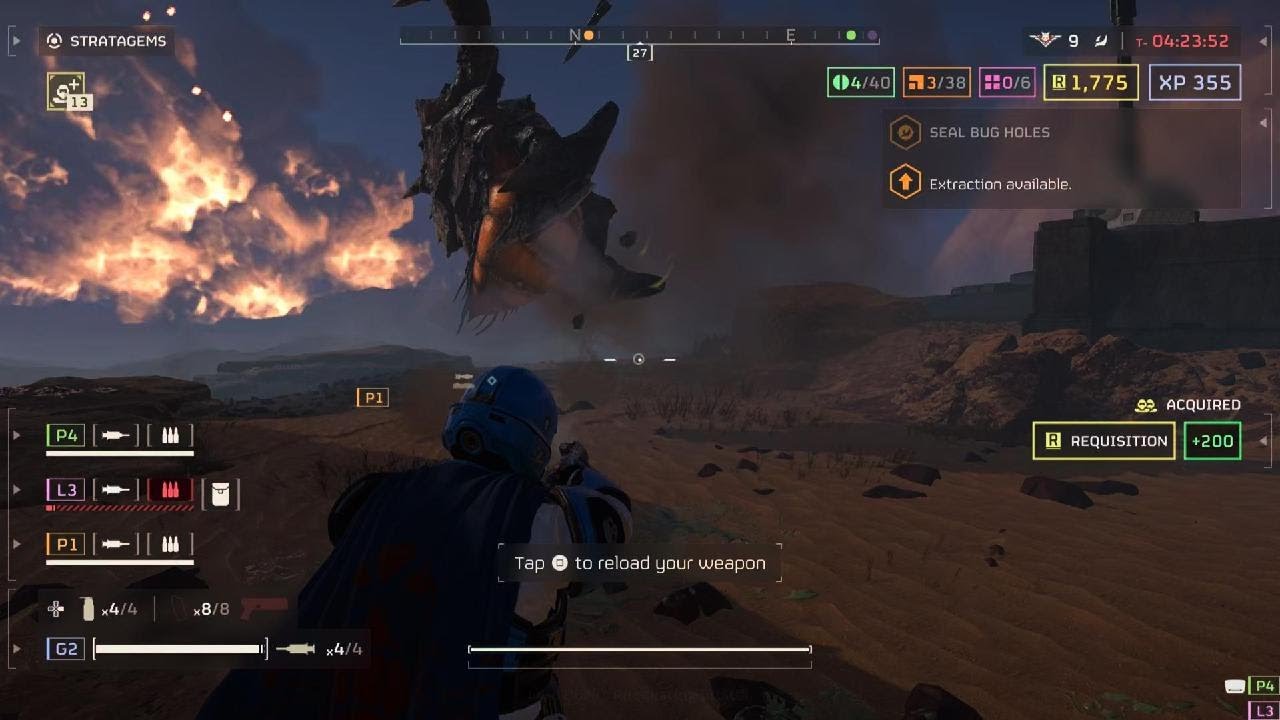 HELLDIVERS 2 Charger behemoth EAT to the leg and grenade - YouTube