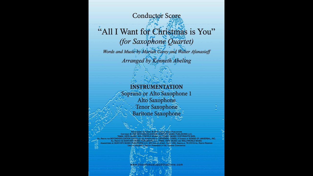 All I Want for Christmas is You (for Saxophone Quartet) - YouTube