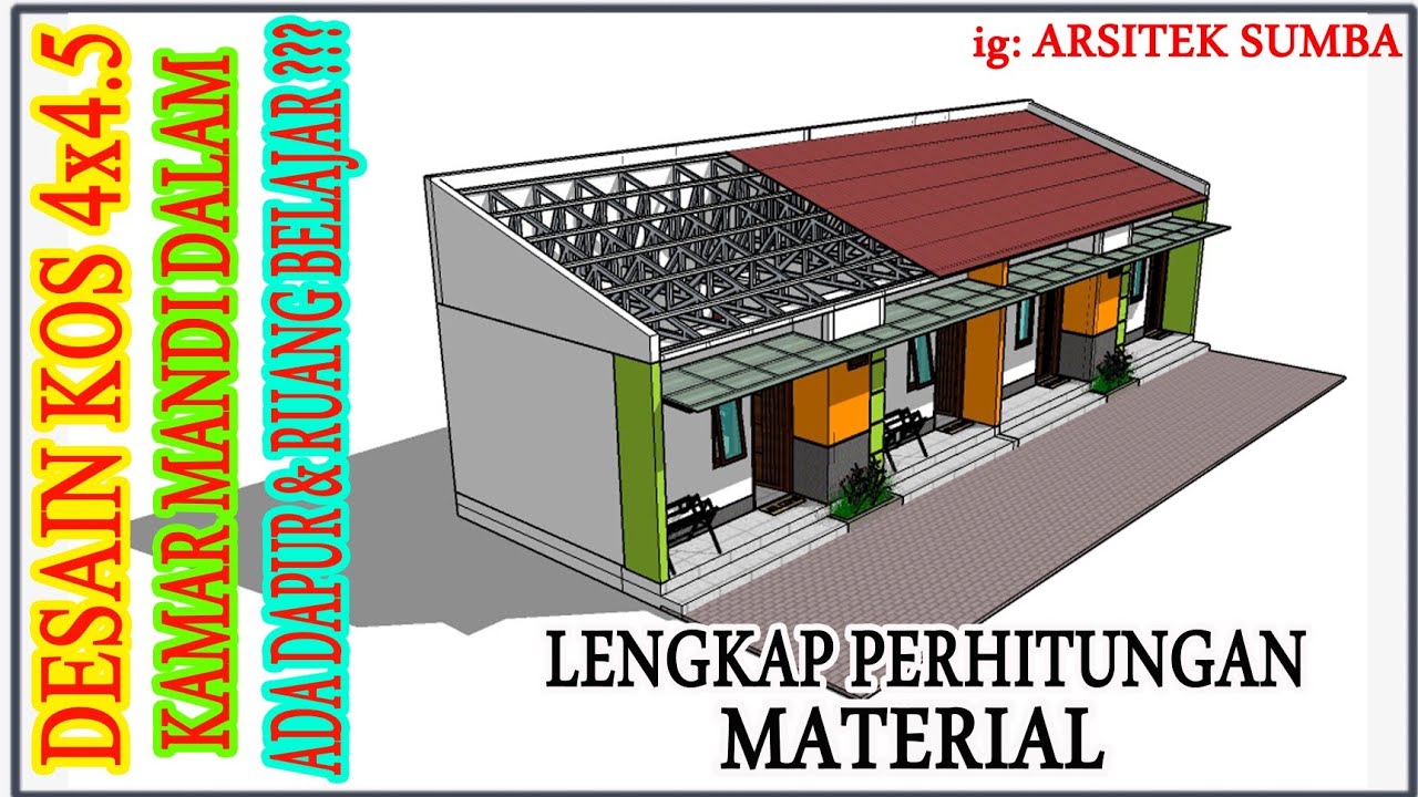 DESAIN KOS KOSAN MINIMALIS 4x4 5 LENGKAP DENGAN RINCIAN MATERIAL