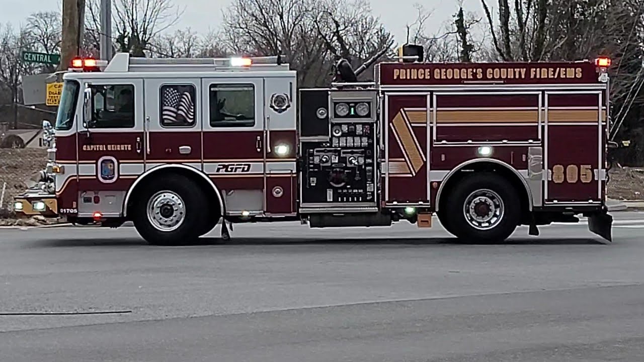 PG County Fire & EMS Engine 805 Responding - YouTube