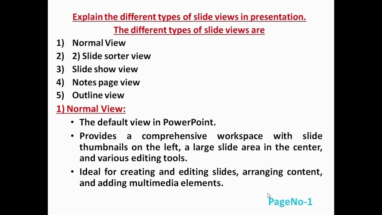 Explain the different types of slide views in presentation(AECC) - YouTube
