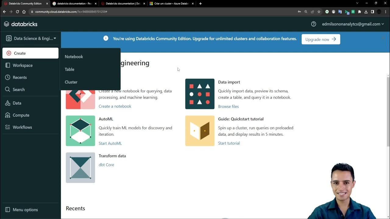Conhecendo os Menus Databricks - Python - SQL - Apache Spark - Databricks para análise de Dados ...