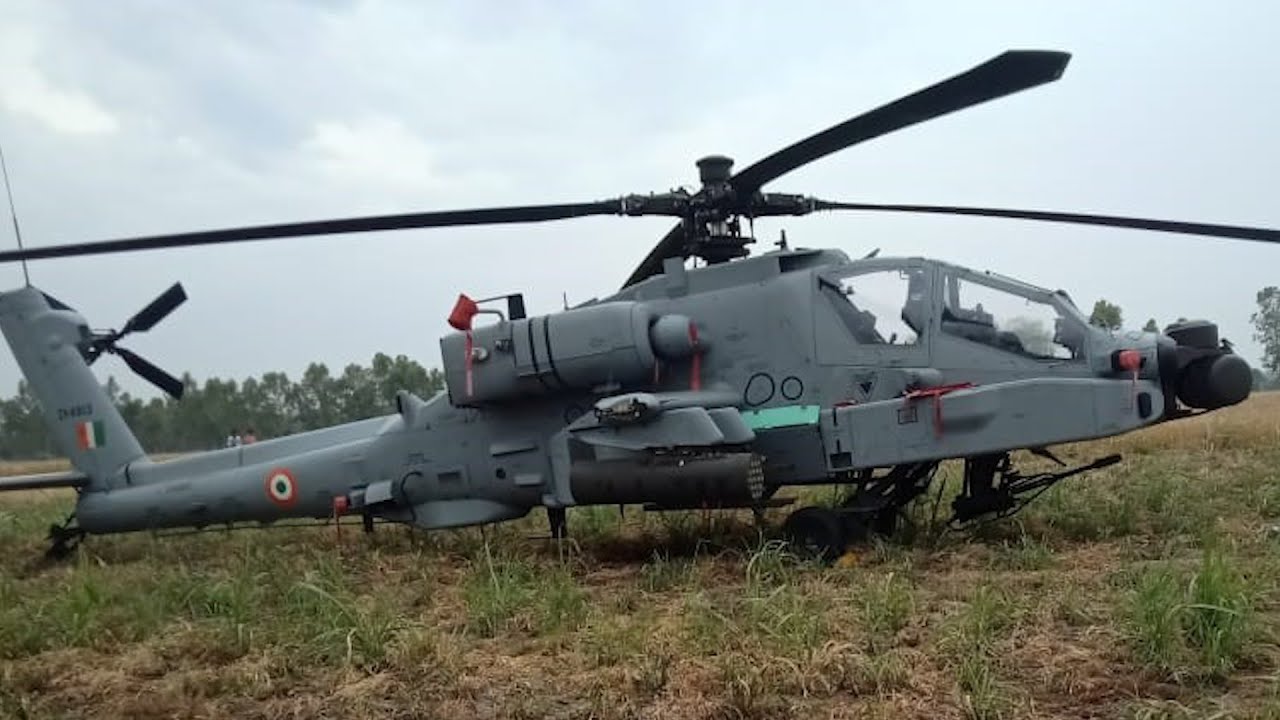 IAF helicopter makes emergency landing in Hoshiarpur village - YouTube