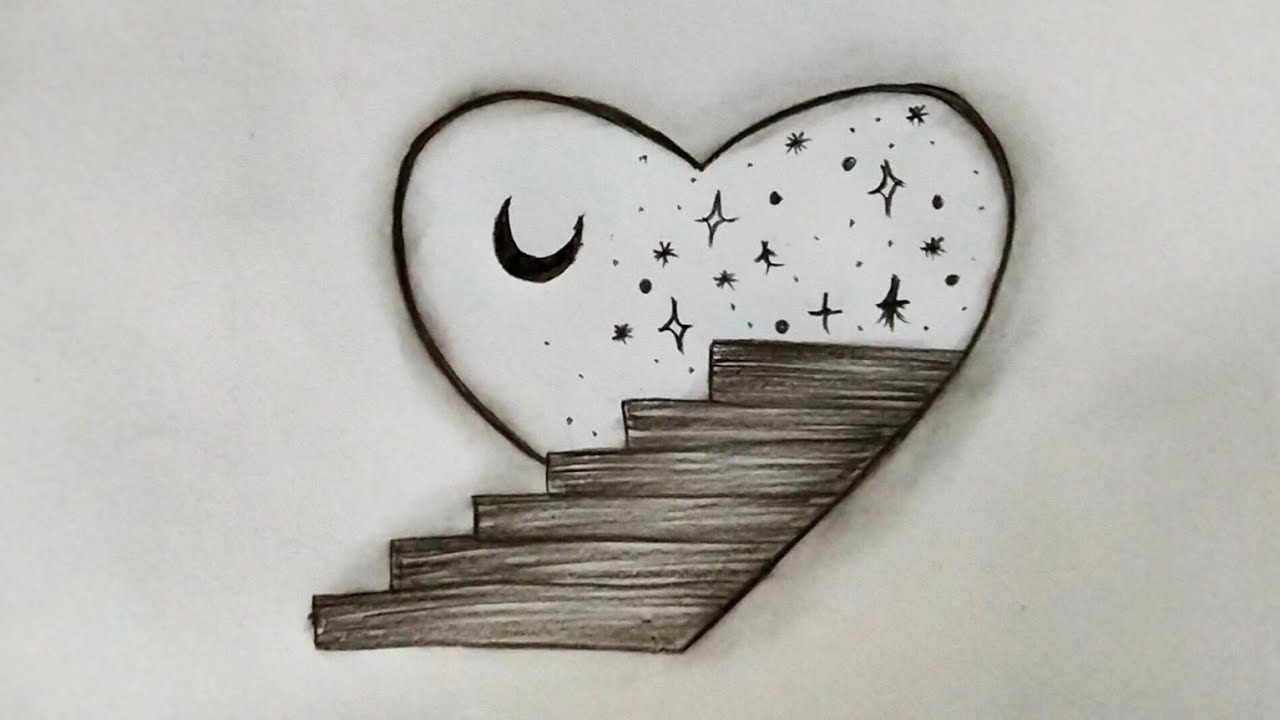 Easy drawing ideas for beginners || Cute heart drawing || How to draw ...