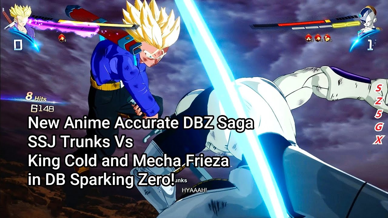 New Anime Accurate SSJ Trunks Vs King Cold and Mecha Frieza in DB ...
