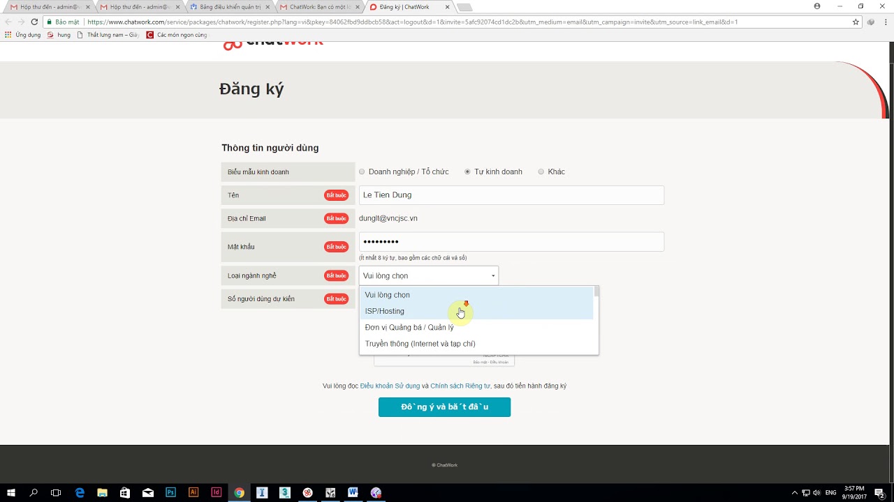 Đăng ký tài khoản Chatwork - YouTube