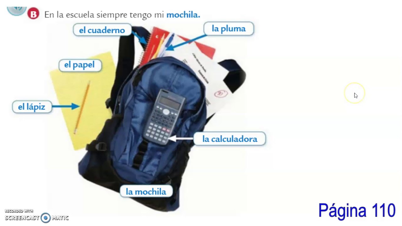 Class and Classroom Objects in Spanish (Vocabulary for Unidad 2.2 ...