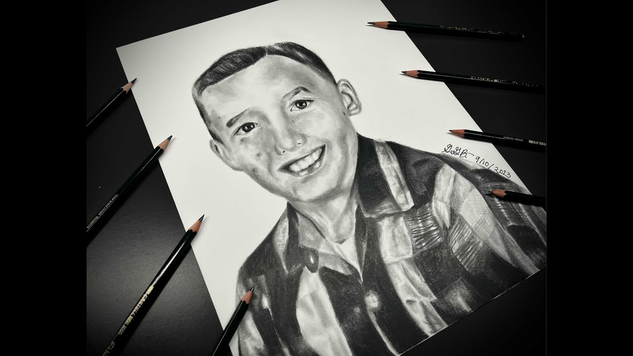 Young Boy Graphite Speed Drawing Jim Baldini - YouTube