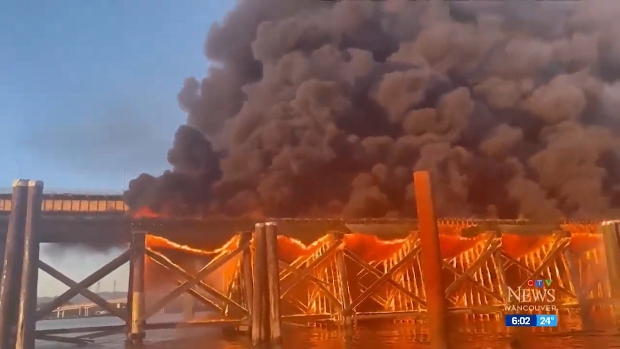 CTV News - Marpole Trestle Bridge Fire - June 20 2024 - Richmond BC ...