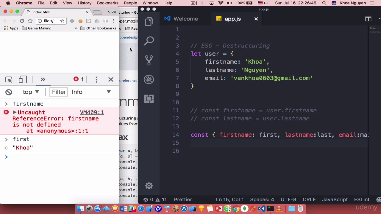51 Destructuring Object Youtube