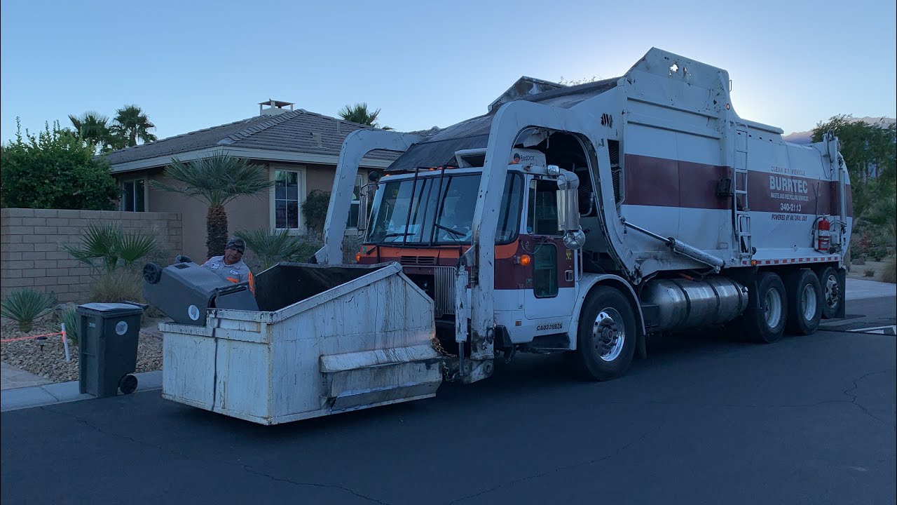 Burrtec of Rancho Mirage - Volvo WXLL Wittke and Heil Carry Cans - YouTube