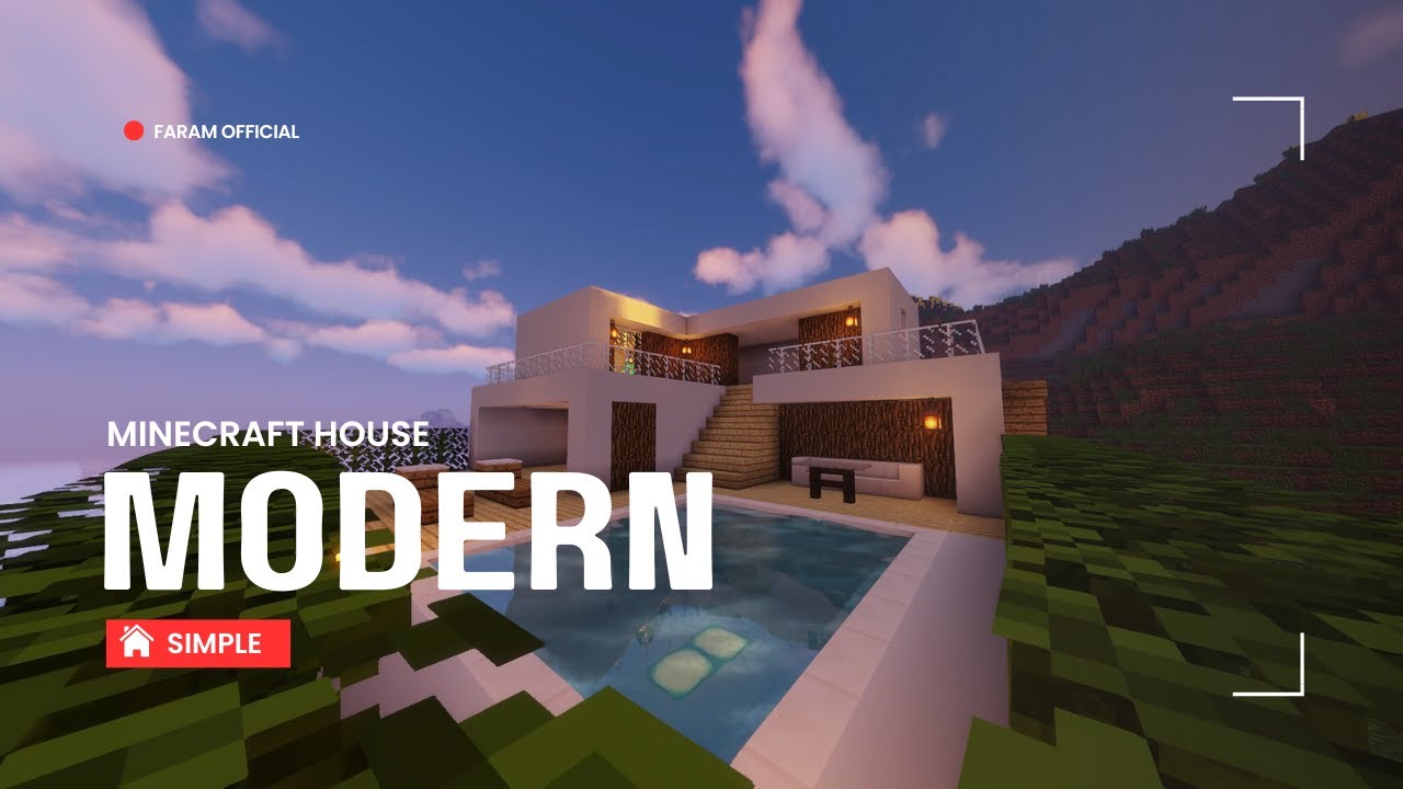 Made MODERN SIMPLE HOUSE 2ND floor With POOL Easy #minecraft # ...