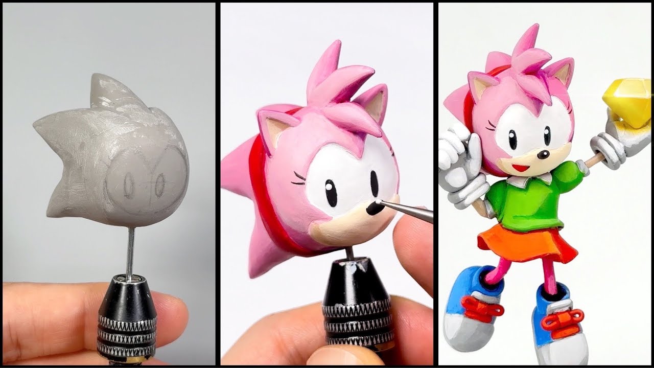 How to make Amy Rose with Clay / Sonic Superstars [kiArt] - YouTube