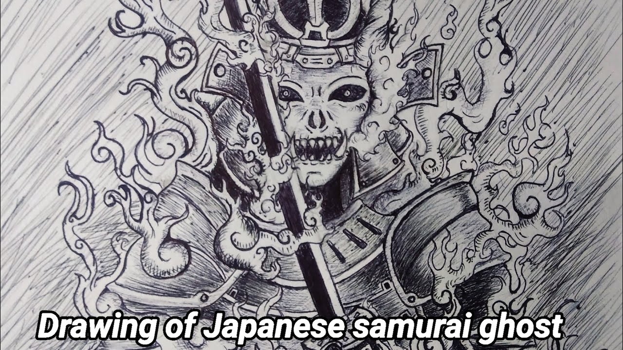 Drawing of Japanese samurai ghost||Menggambar hantu samurai Jepang ...
