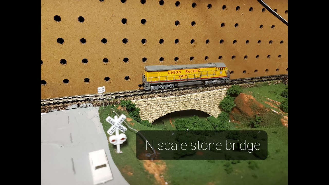 How to make an N scale stone bridge - YouTube