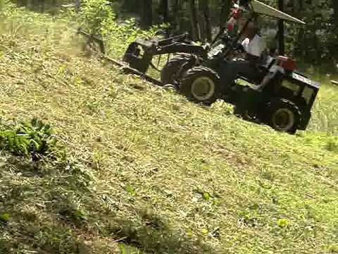 Power-Trac PT-425 Mowing Bank Below Driveway - YouTube