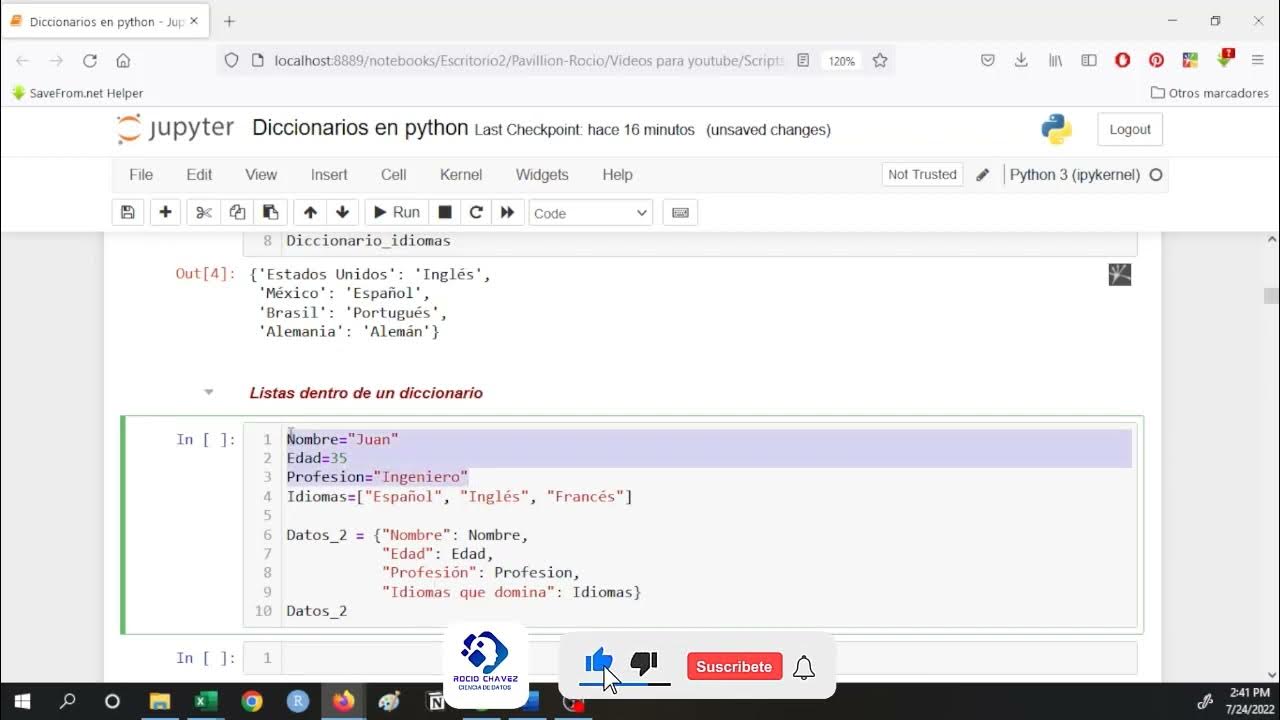 Listas dentro de un Diccionario en Python #shorts - YouTube