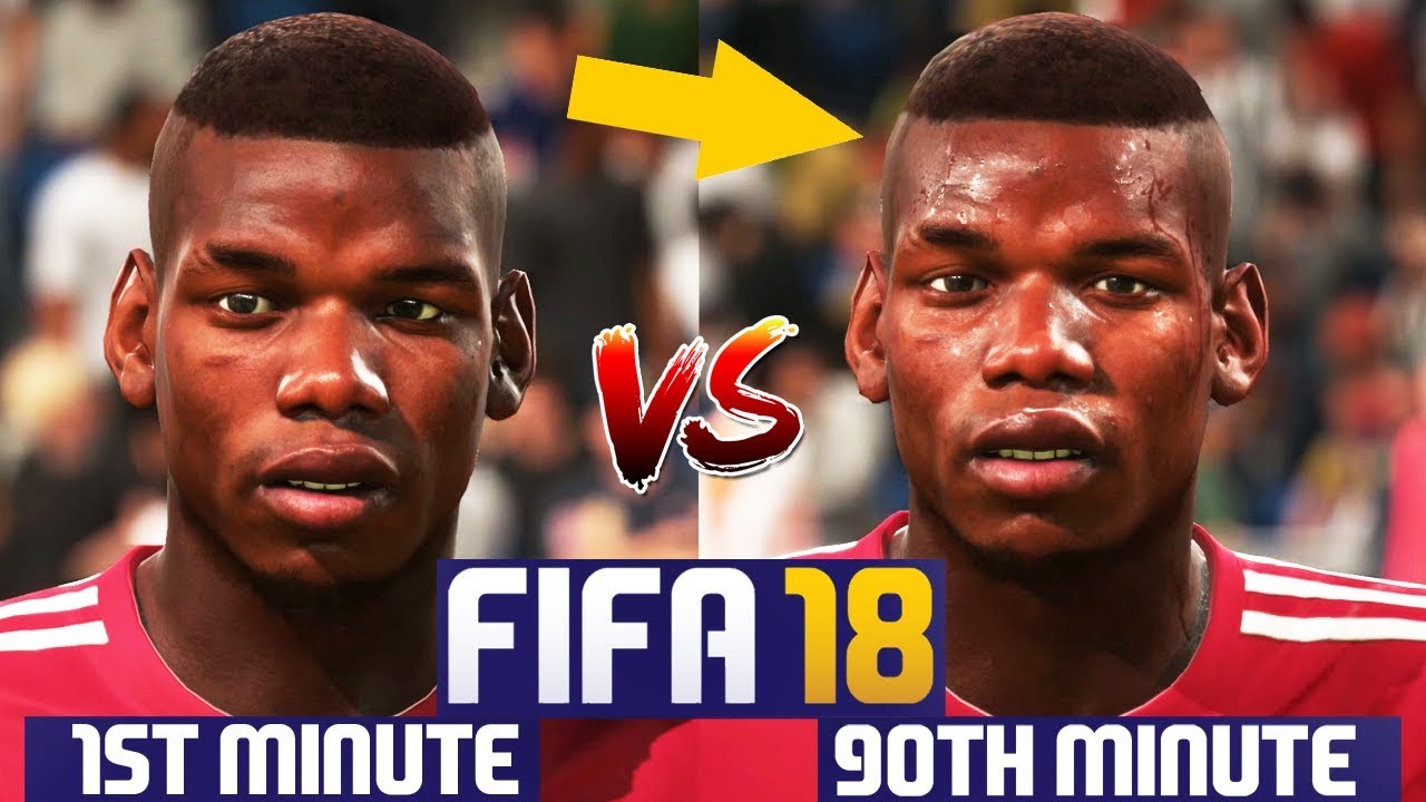 FIFA 18 Realistic Player Sweating Graphics (1st vs 90th minute) - YouTube