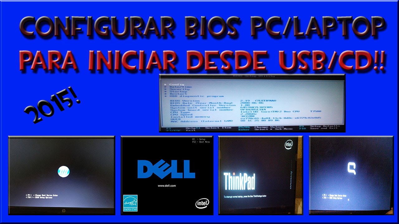 Como configurar BIOS | Para iniciar desde USB/CD | 2015 - YouTube