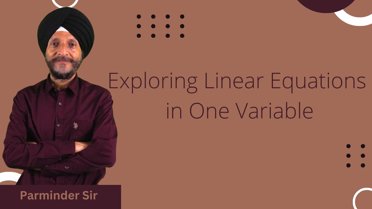 Linear Equation Part- I Linear Equation in One Variable - YouTube