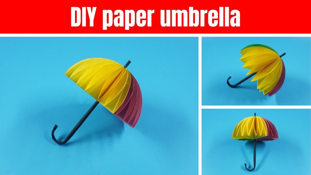 How to make paper umbrella | DIY paper umbrella | Easy paper crafts for ...