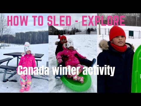 KIDS fun tobogganing| SNOW sledding| #farzaanfunzone|winter outdoor ...