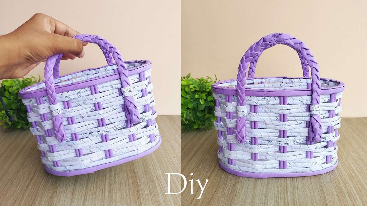 Beautiful and Easy Basket making with paper | Diy Weaving Basket ...
