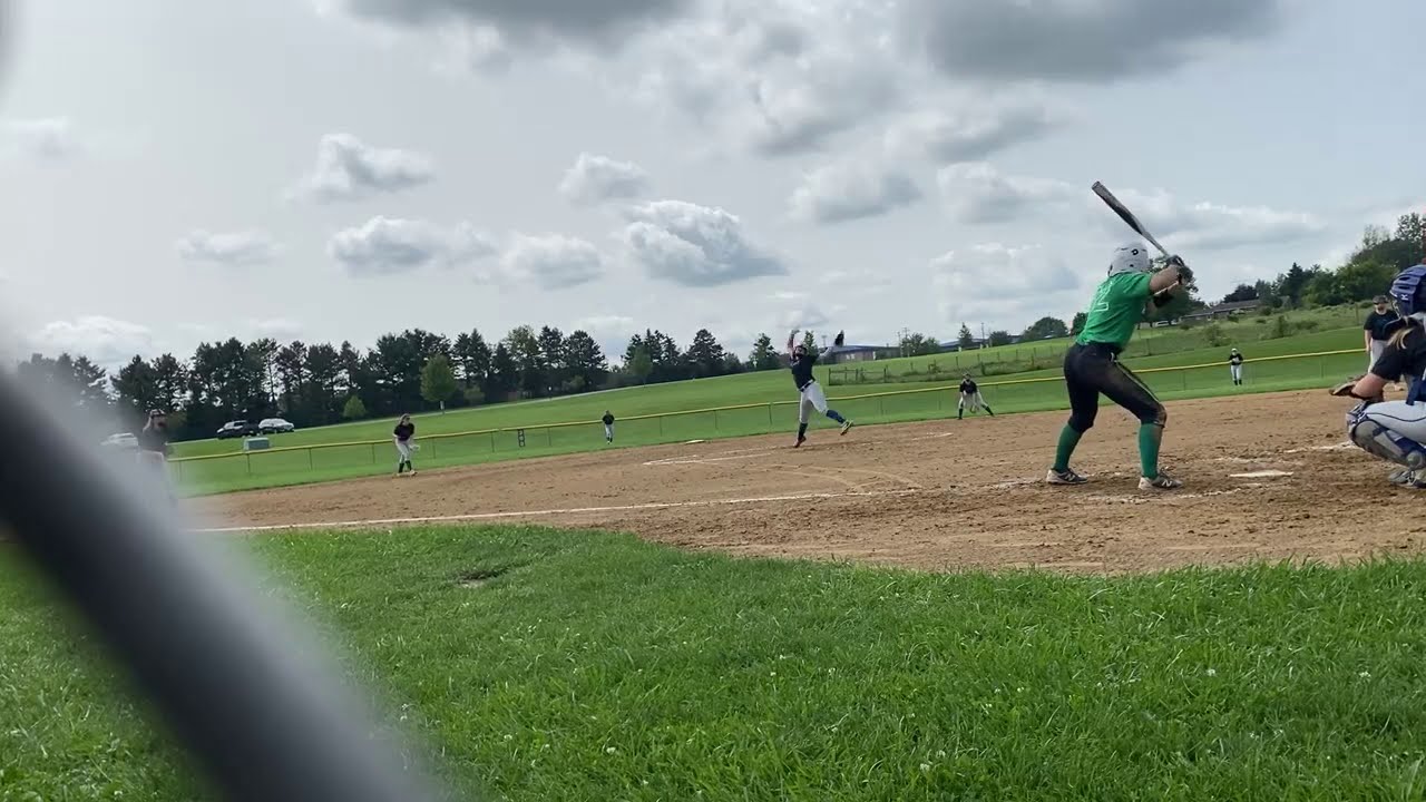 Hit down 3rd base line - YouTube