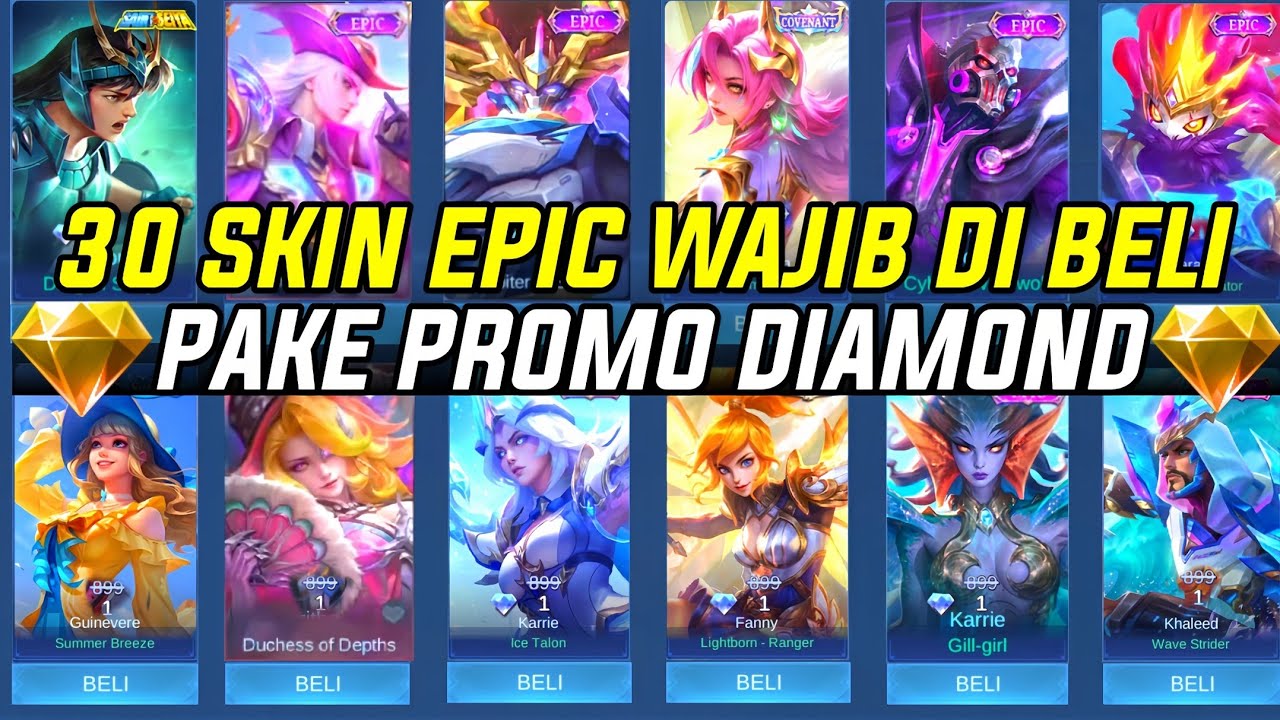 REKOMENDASI 30 SKIN YANG WAJIB DI BELI PROMO DIAMOND KUNING HARGA SKIN ...