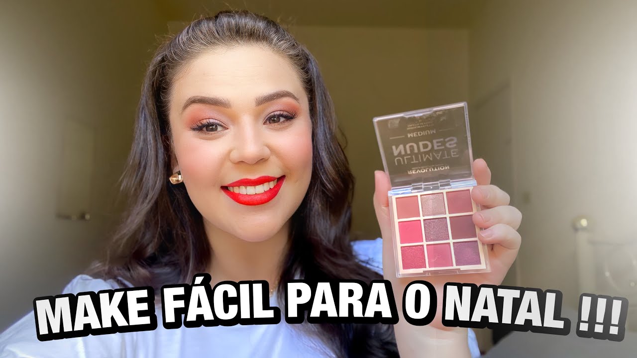 MAKE FÁCIL PARA O NATAL 2023!!! MAKE PARA INICIANTES!!!🎄 #makeup # ...