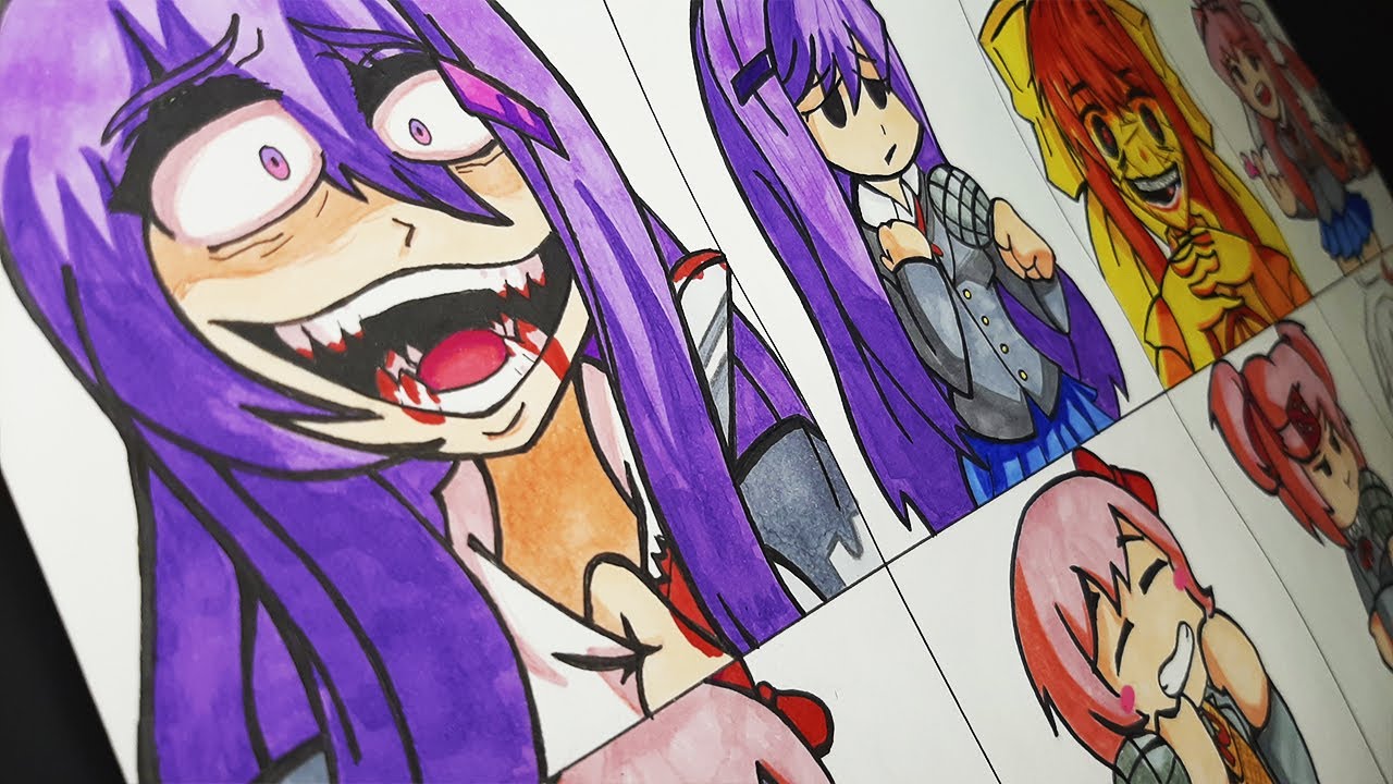 Drawing FNF - Monika + Doki Doki Takeover BAD ENDING Mod / Doki Doki ...