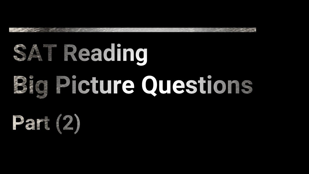 Big Picture Questions - YouTube