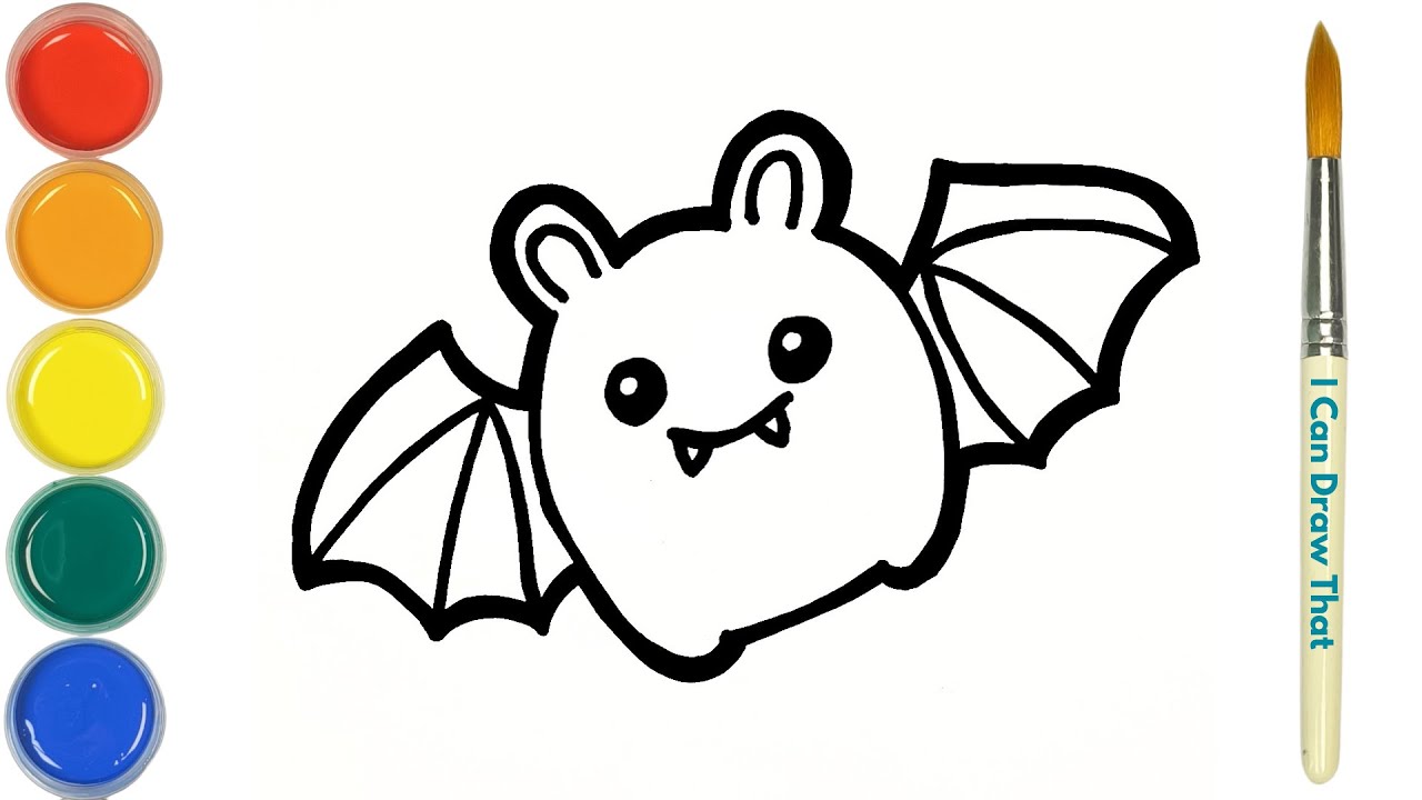 How to Draw a Cute Blue Bat - Easy Drawing Tutorial for Kids - YouTube