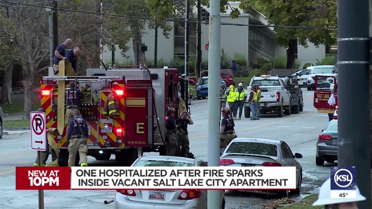 Four-story apartment building catches fire, injures one - YouTube